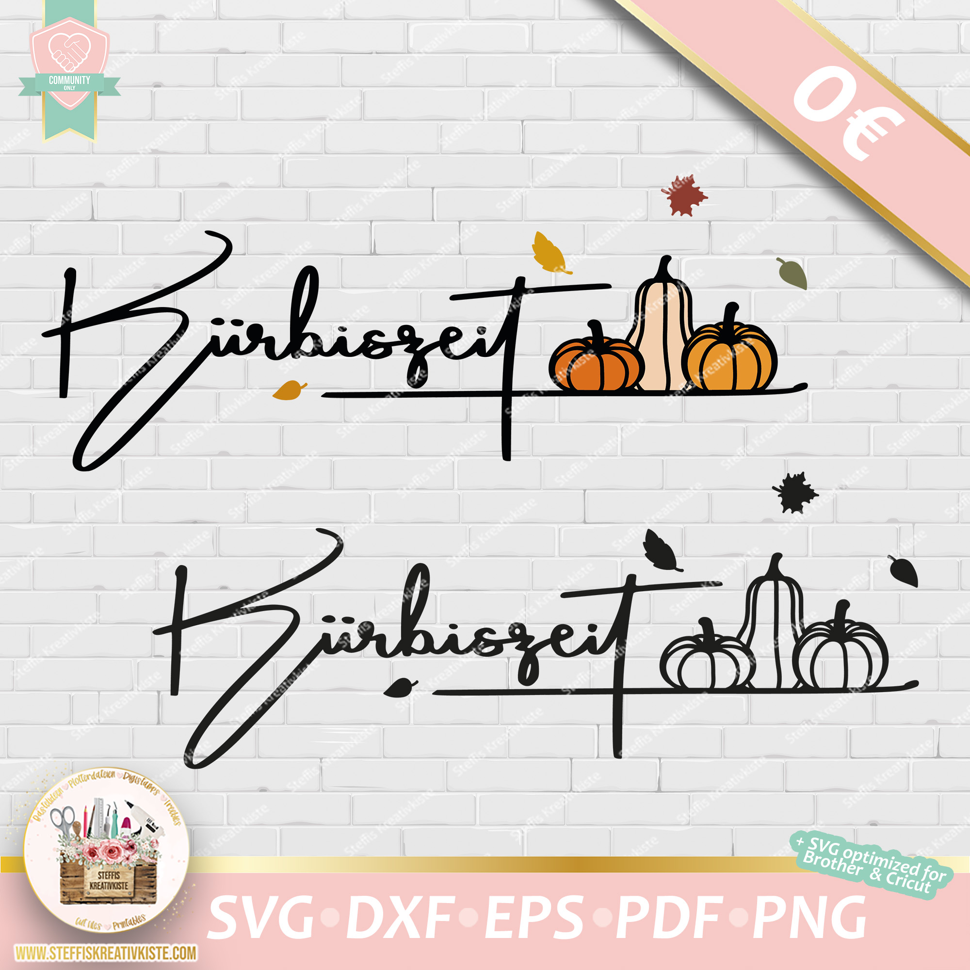 Plotterdatei Schriftzug Kürbiszeit 0€ Datei Herbst SVG, PNG, DXF