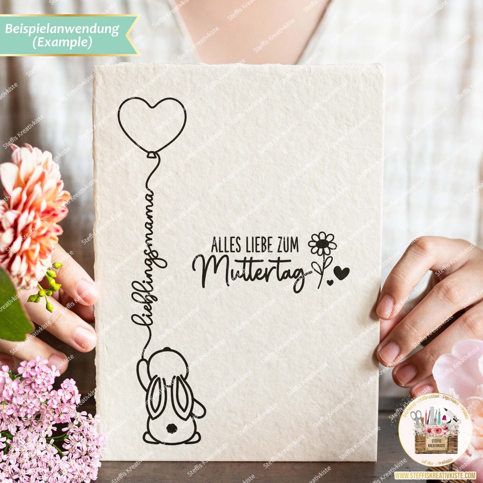 Plotterdatei Häschengrüße zum Muttertag Bundle Sprüche SVG