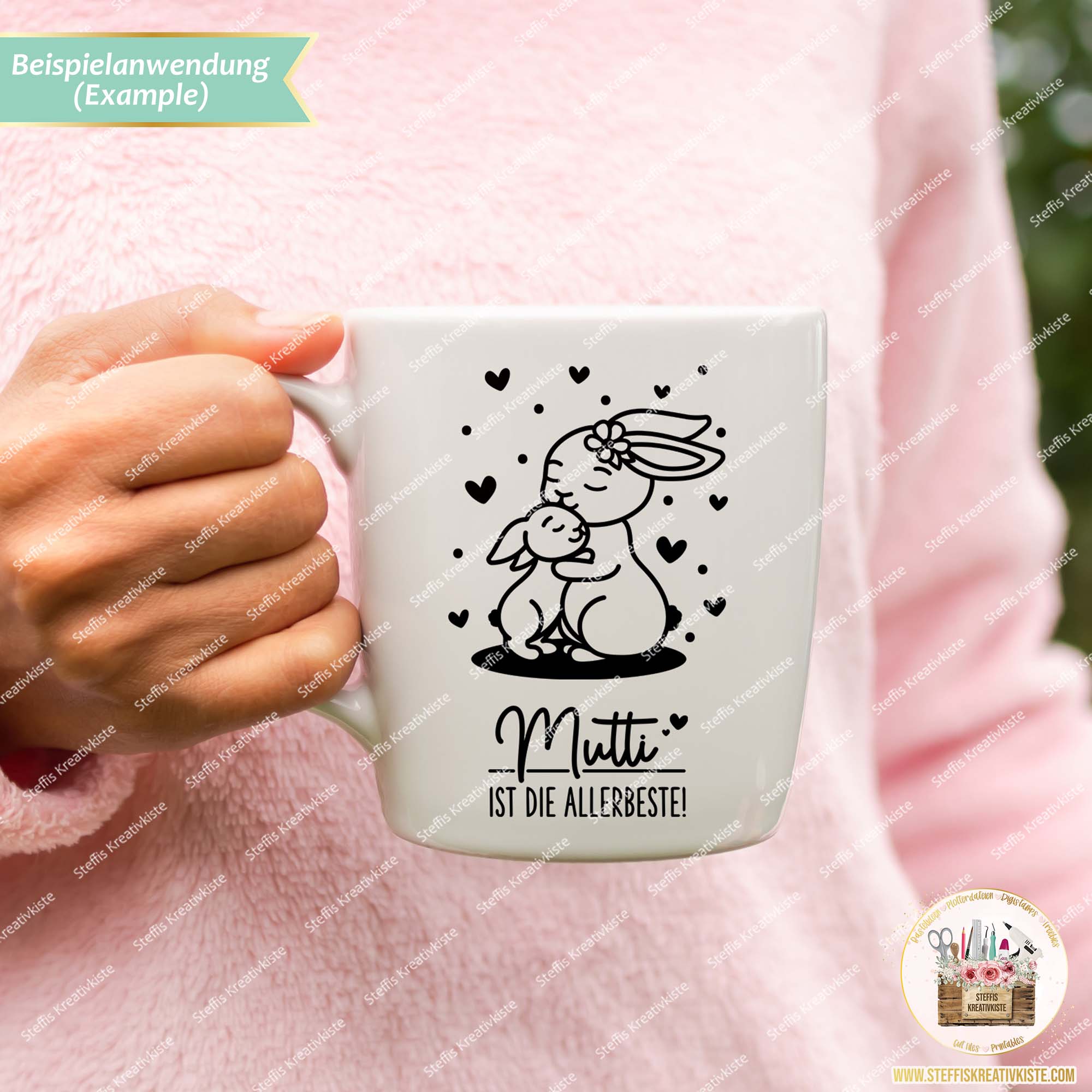 Plotterdatei Häschengrüße zum Muttertag Bundle Sprüche SVG