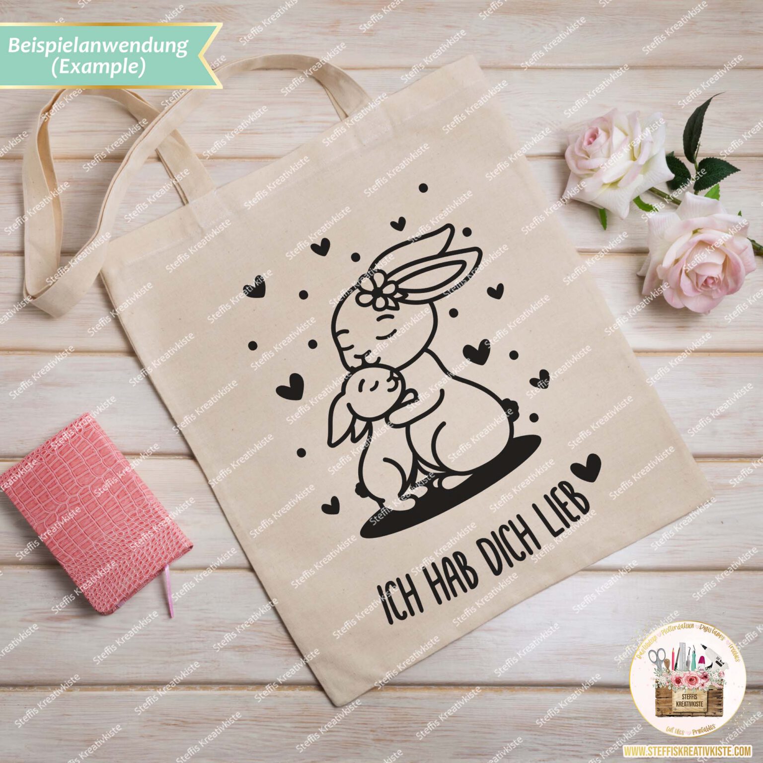 Plotterdatei Häschengrüße zum Muttertag Bundle Sprüche SVG