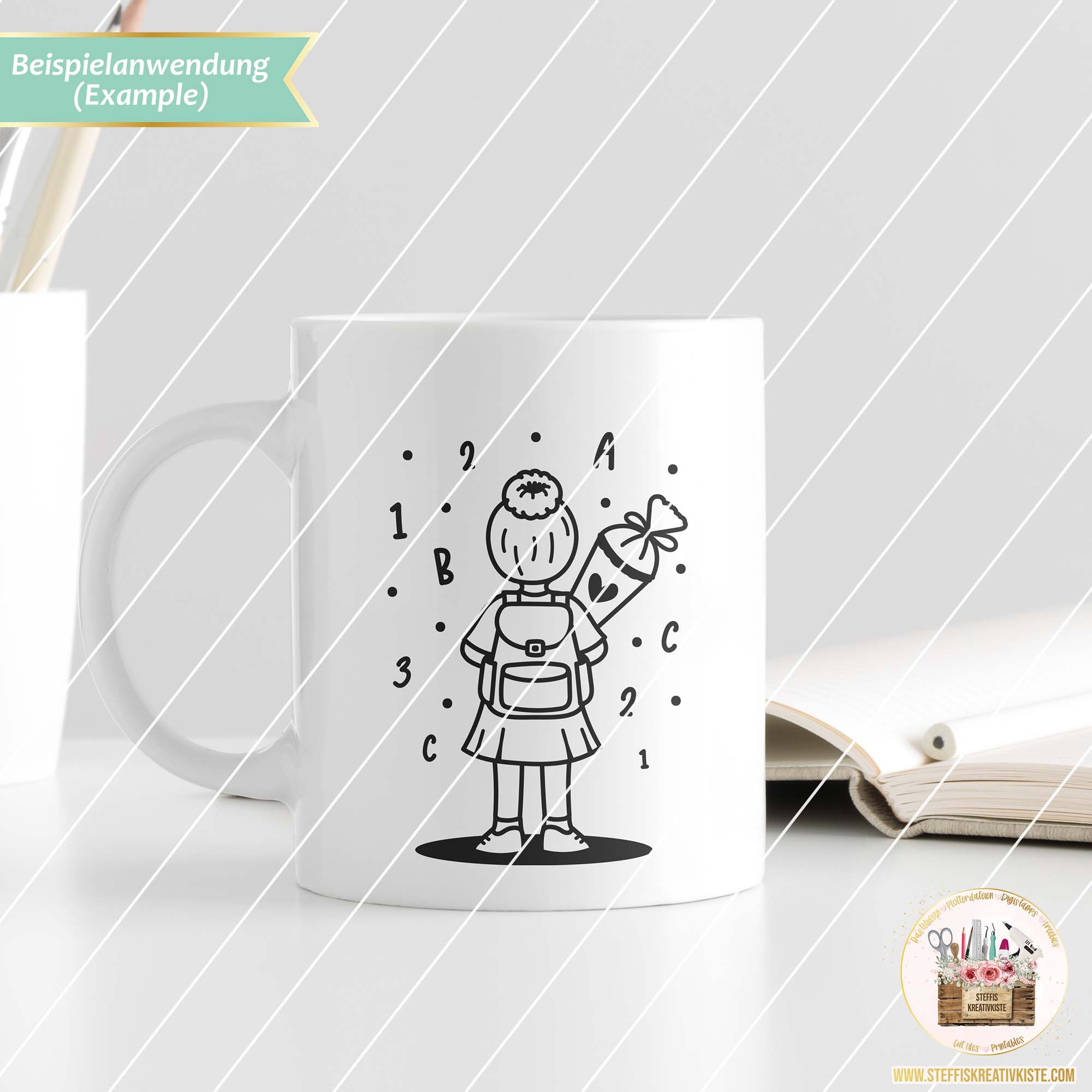 Plotterdatei Bundle Einschulung Mädchen mit Sprüchen SVG