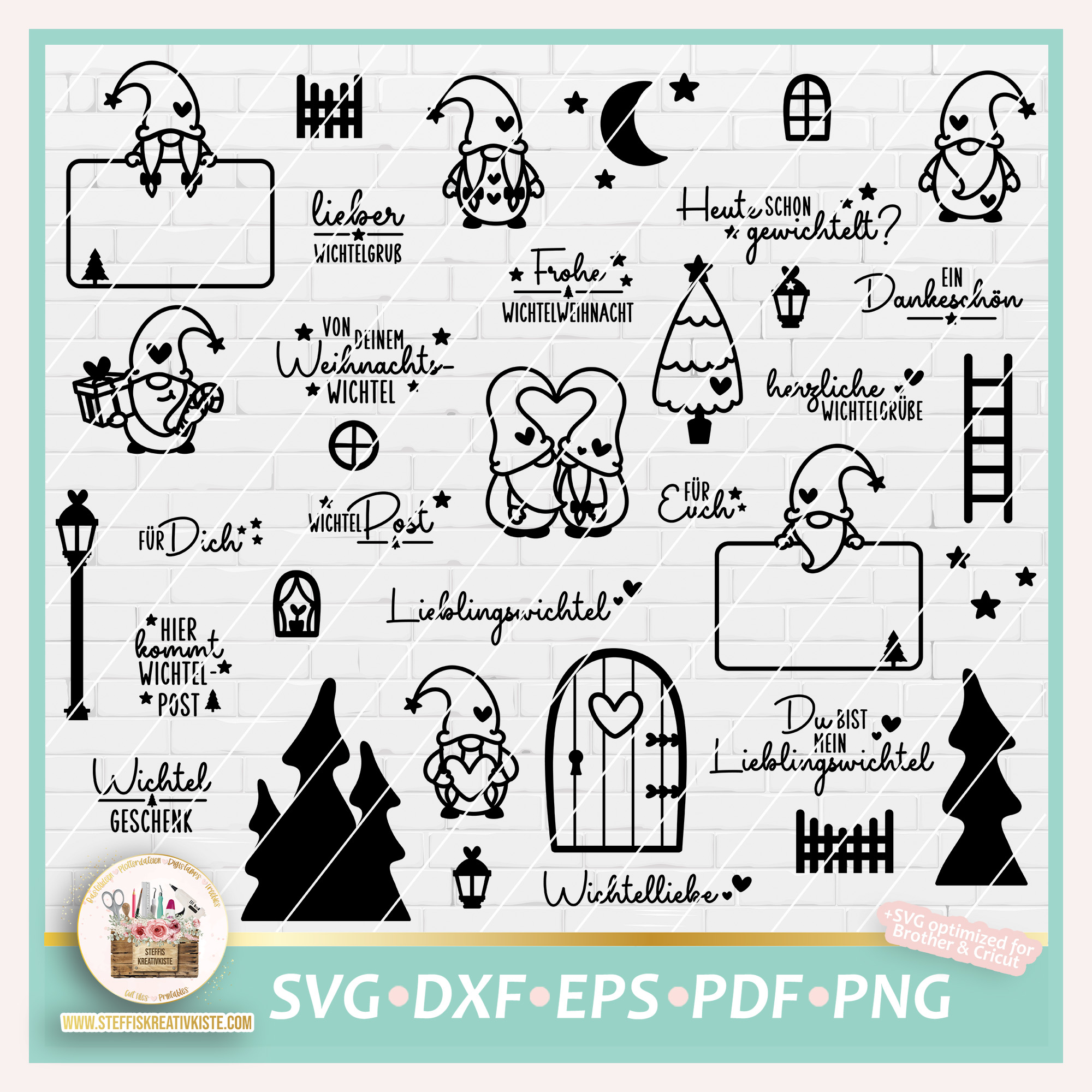 Plotterdatei Wichtelweihnacht in Dateiformaten SVG, PNG & DXF