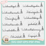 Plotterdatei Weihnachtsbaum-Schriftzüge Teil 2 in SVG, PNG&DXF