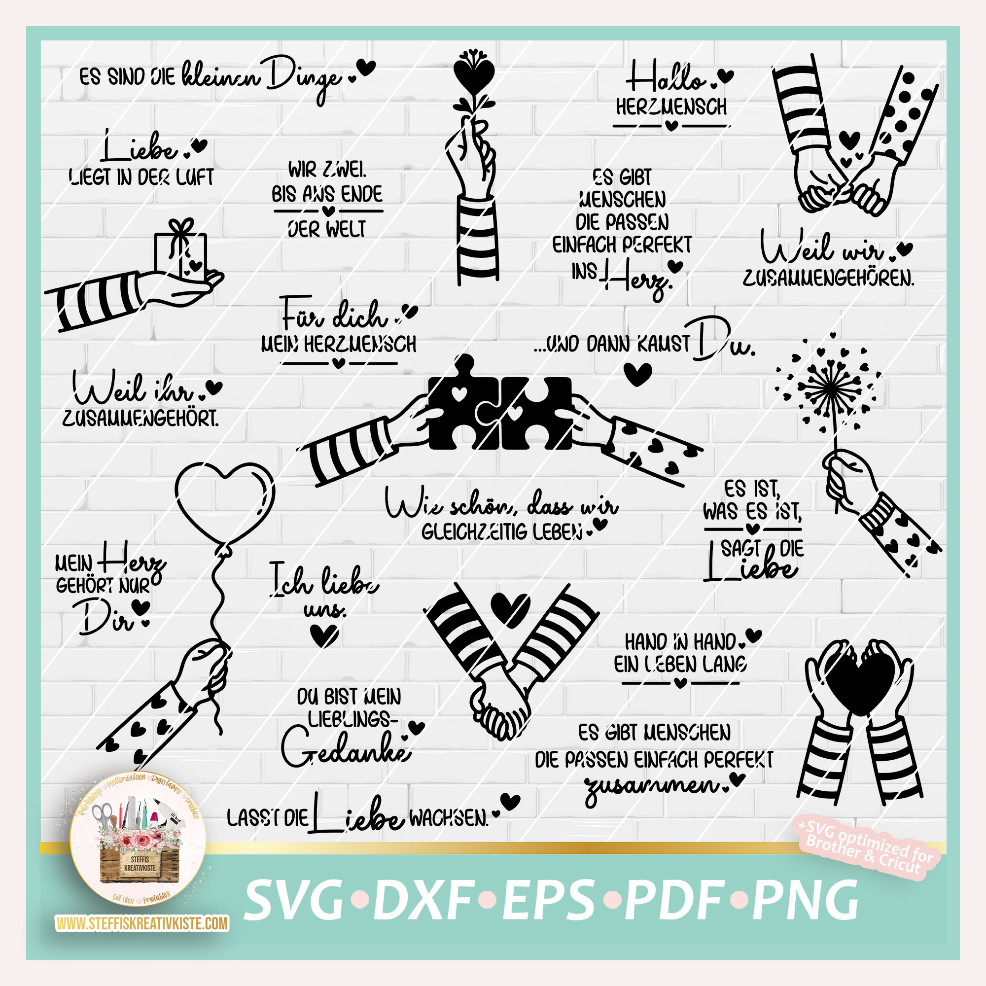 Plotterdatei Handgemachte Liebesgrüße in SVG, PNG und DXF