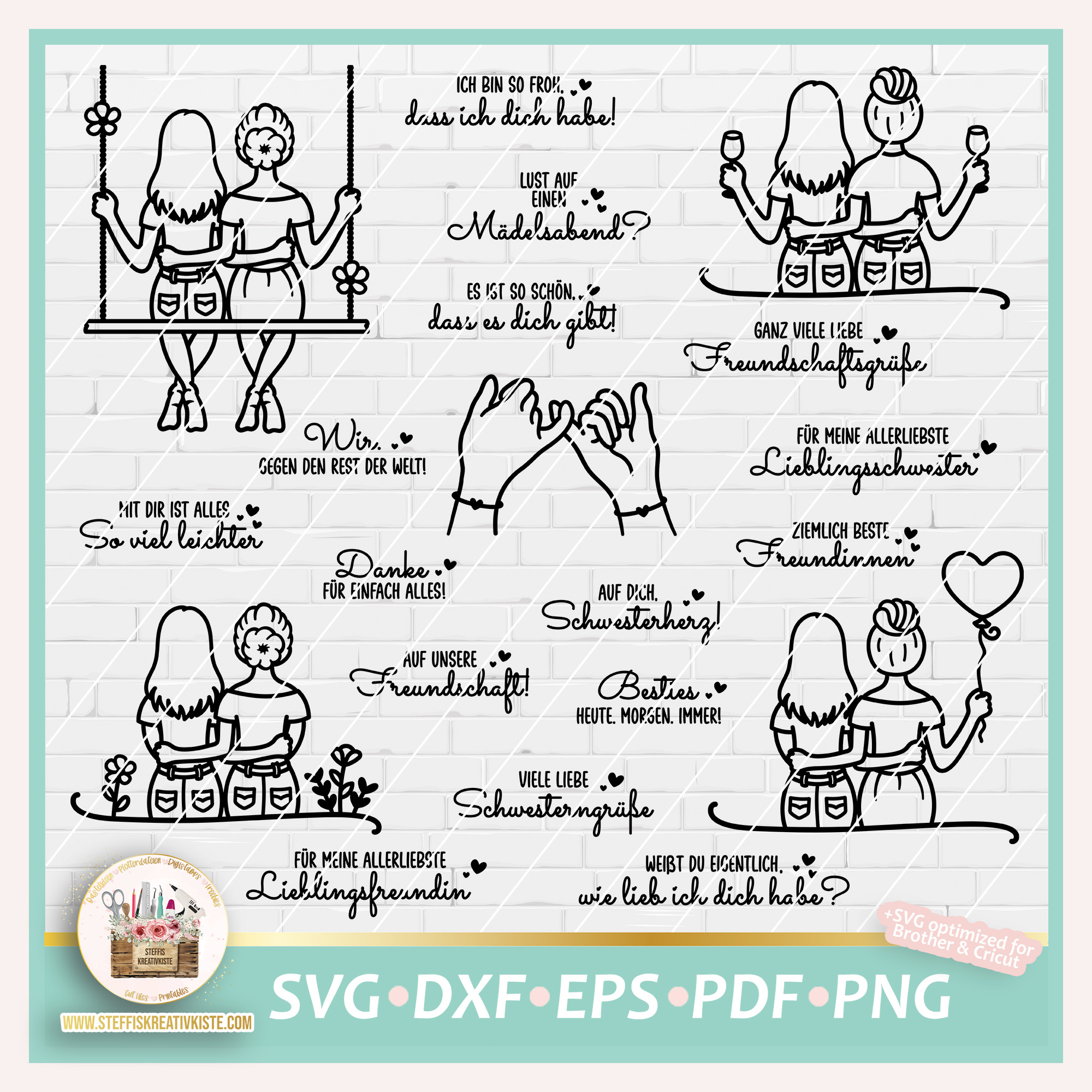 Plotterdatei Ziemlich beste Freundinnen in SVG, PNG und DXF