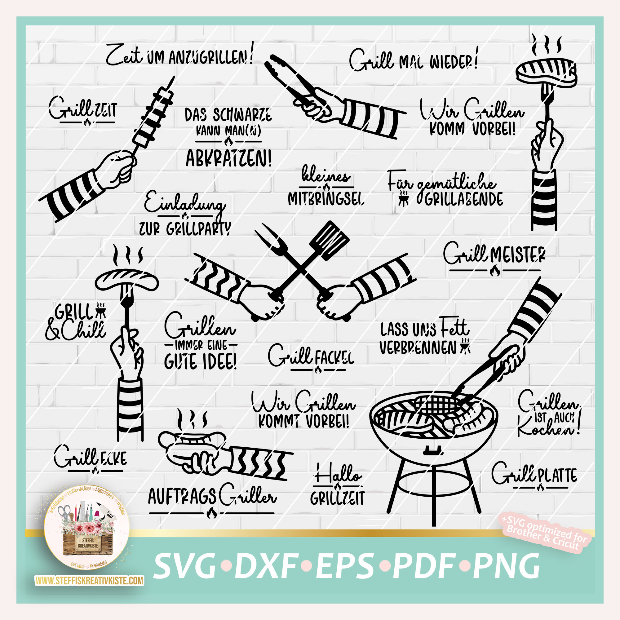 Plotterdatei Handgemachte Grüße zur Grillzeit in SVG, PNG & DXF