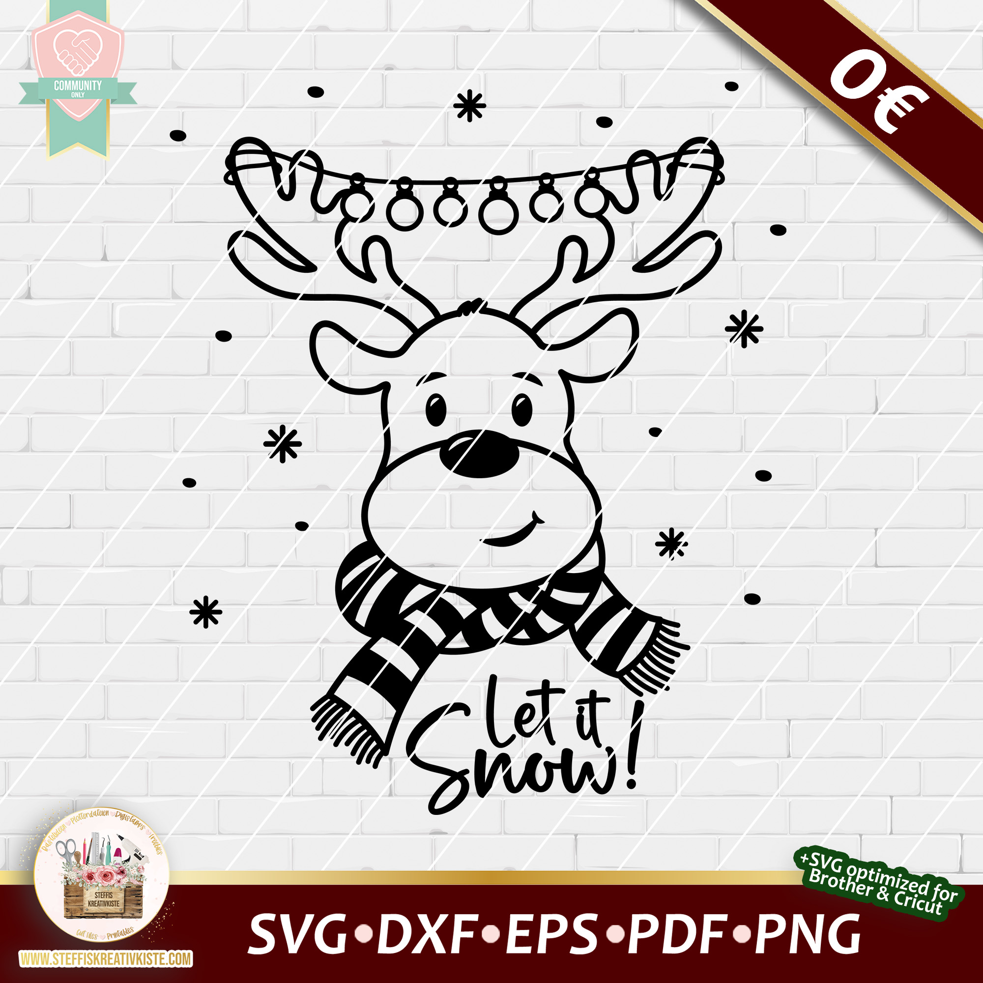 Plotterdatei Let it Snow is 0€ Datei lustig in SVG, PNG, DXF