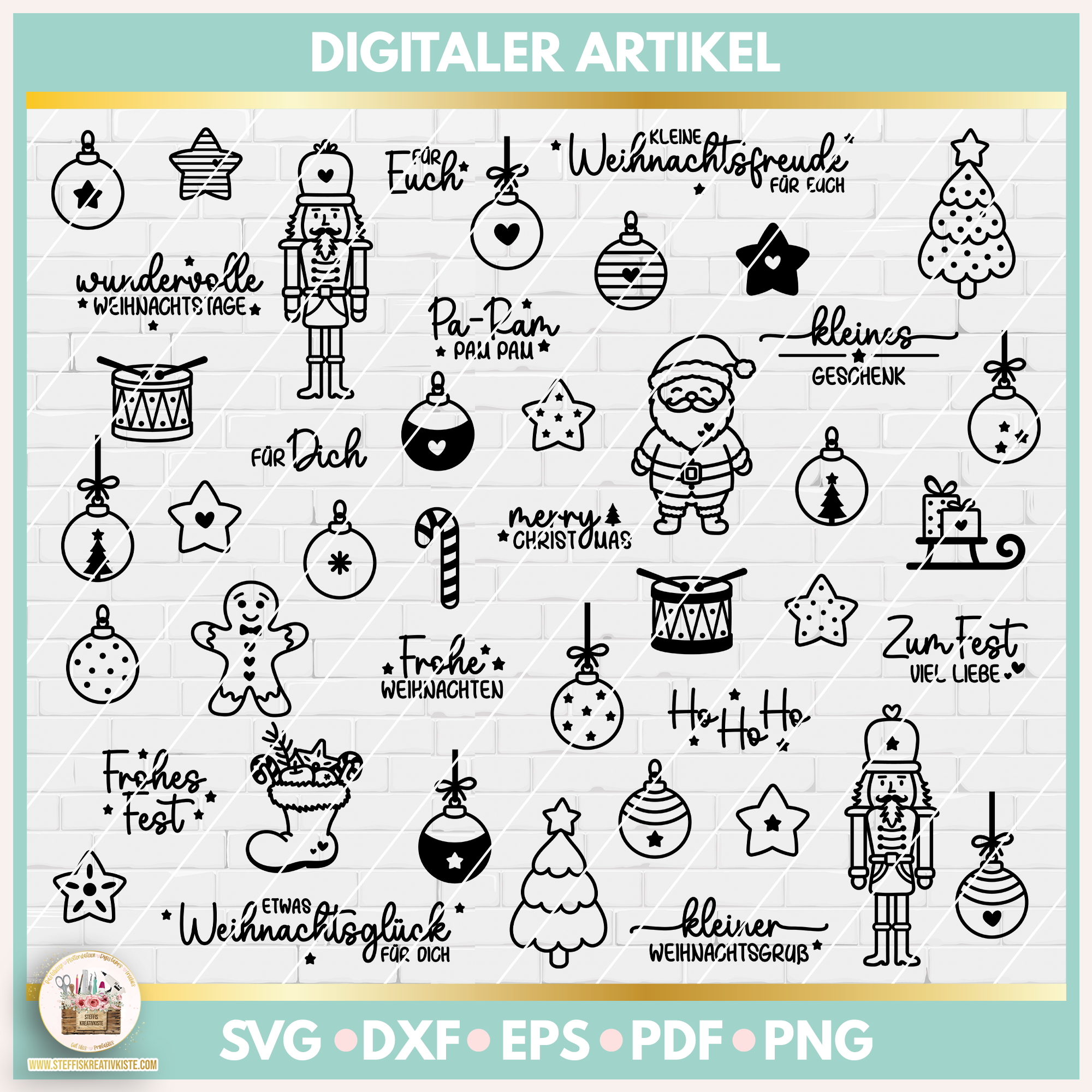 Plotterdatei Großes Weihnachtsbundle in SVG, PNG und DXF