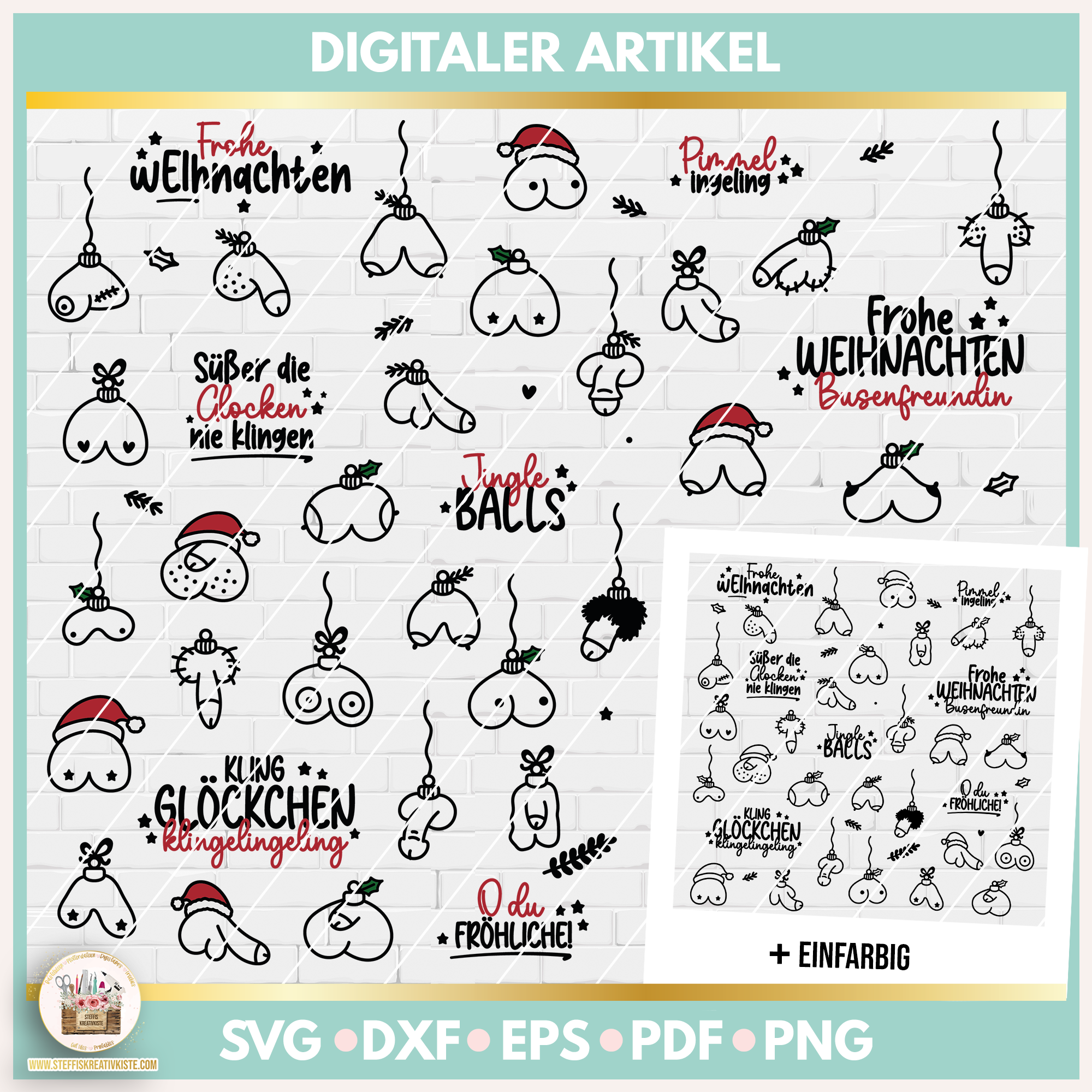 Plotterdatei Jingle Balls Bundle in SVG, PNG und DXF